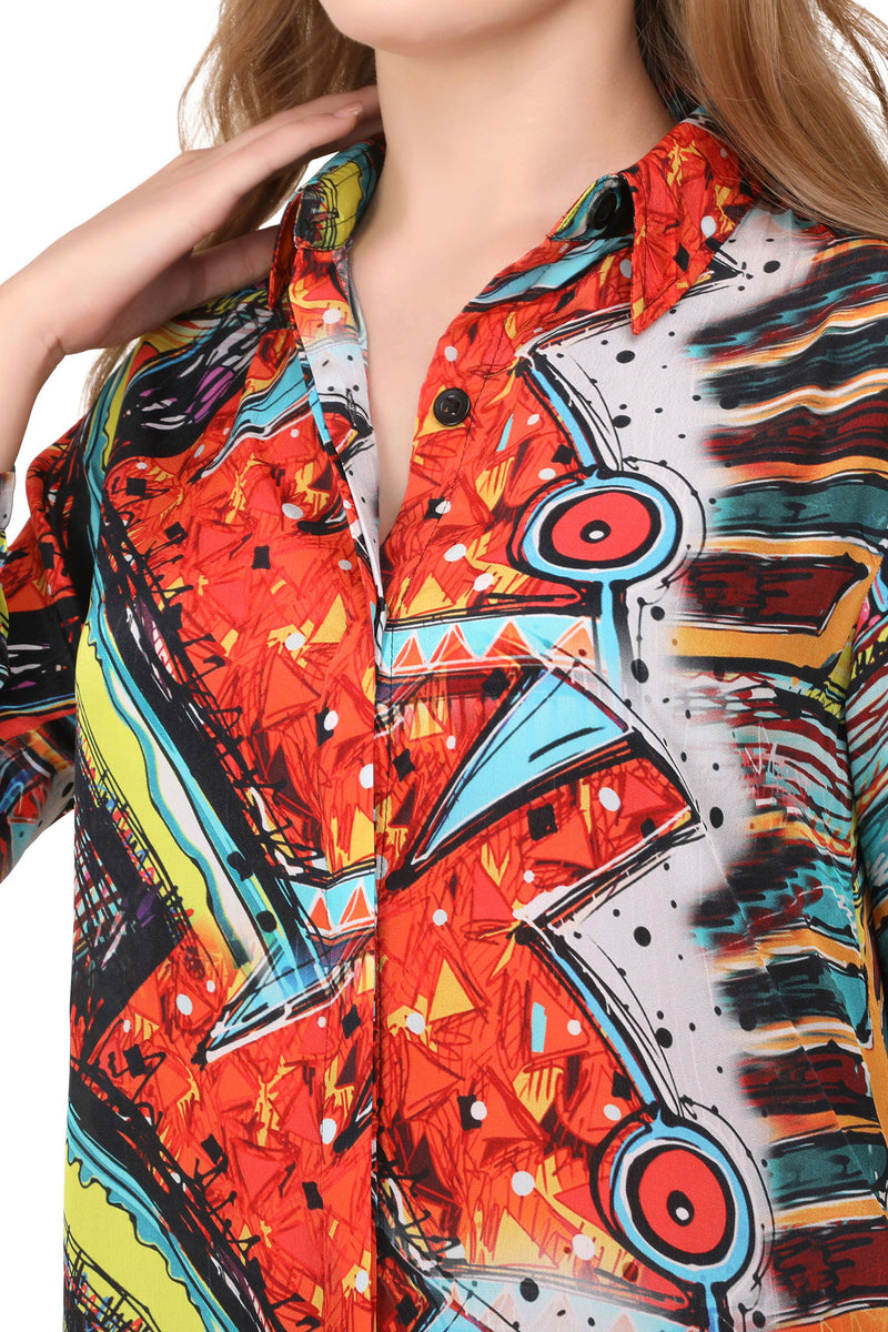 Graffiti Print Shirt Dress – Getaway Clothing - TGAC